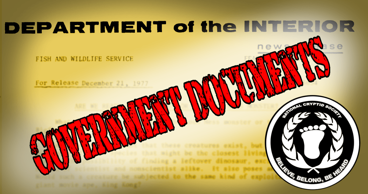 THREE GOVERNMENT DOCUMENTS CONCERNING CRYPTIDS – The National Cryptid ...